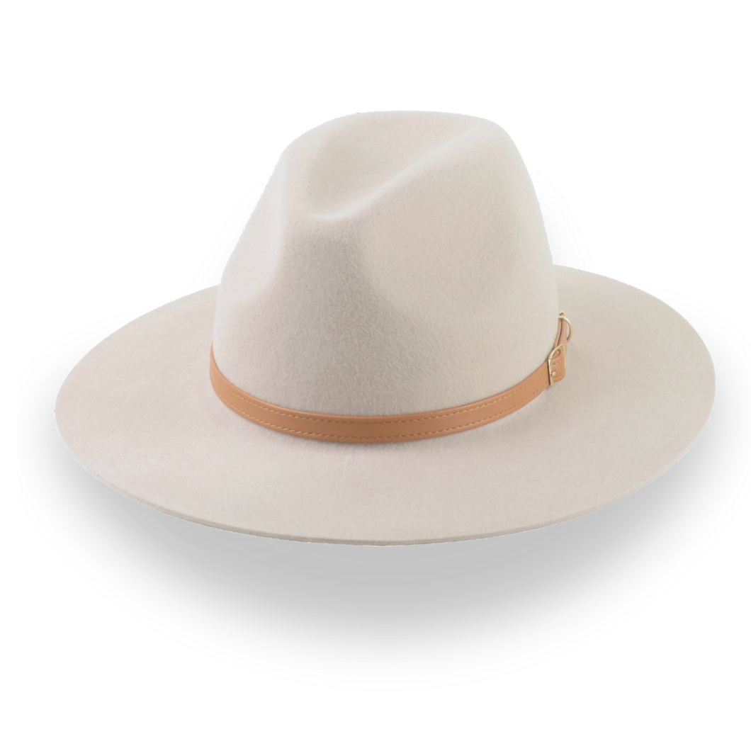 Beige Wide Brim Felt Hat - The Solstice – Agnoulita Hats