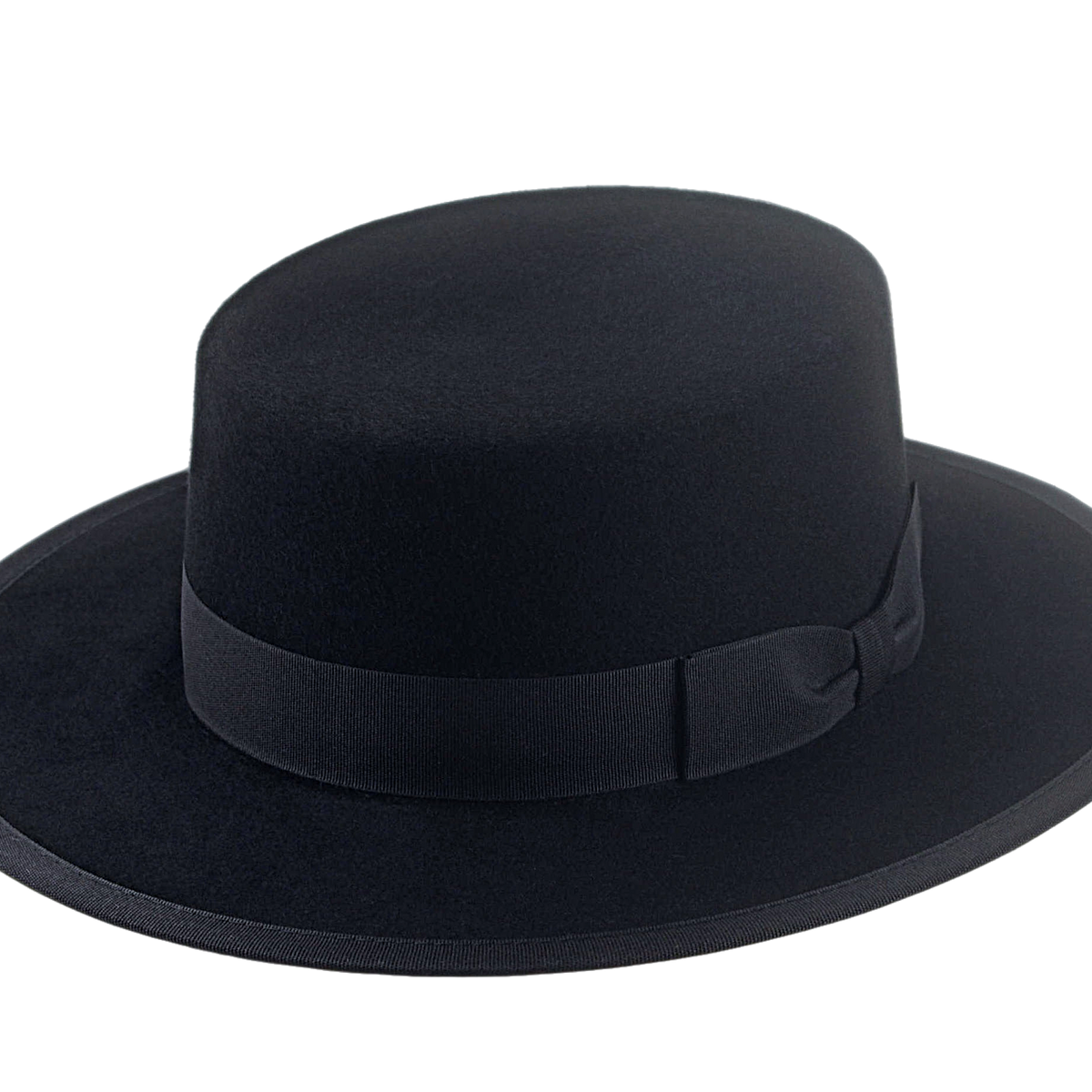 Black Felt Boater Hat - The Grandee | Agnoulita Hats