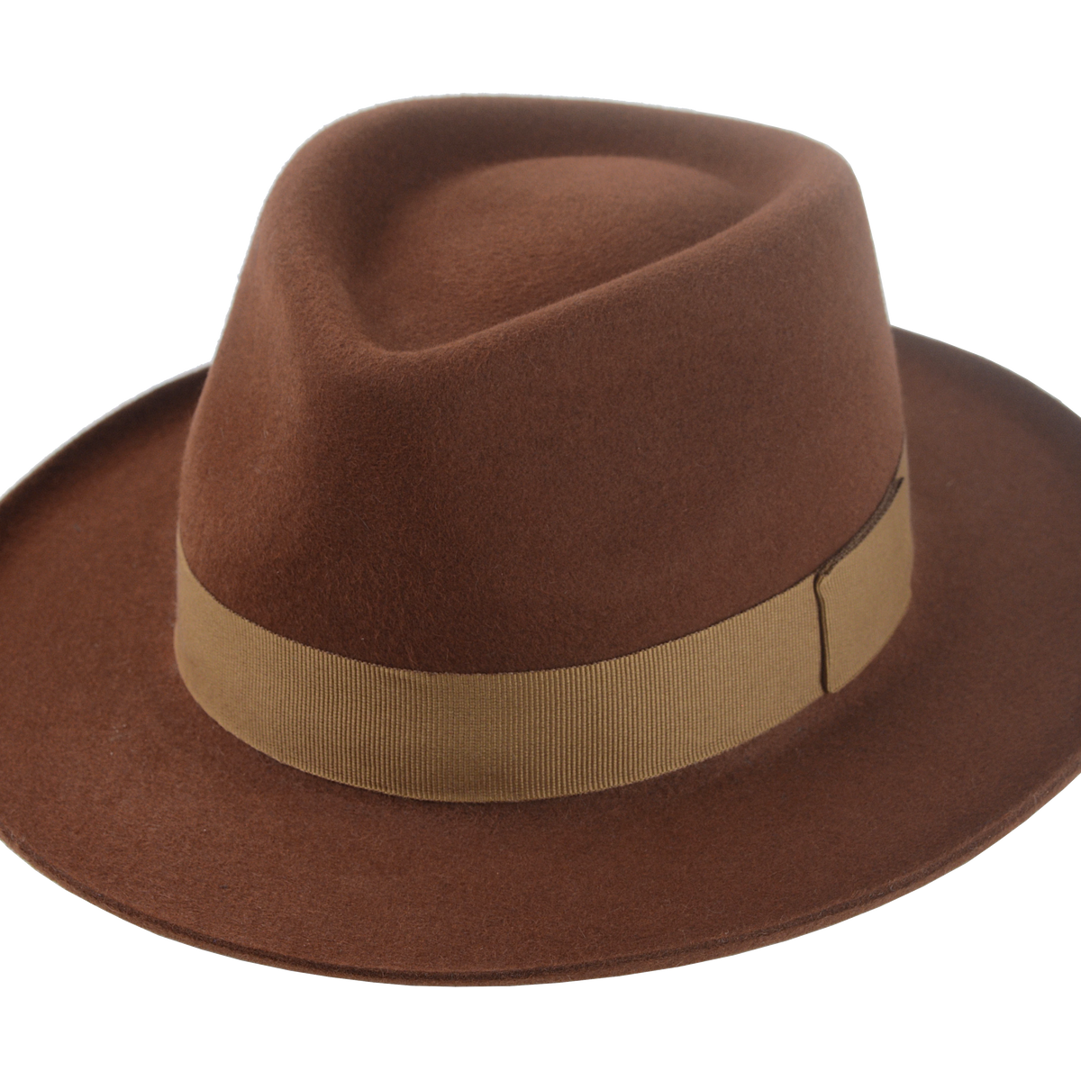 Brown Dress Fedora with Rolled Brim - The Mirage | Agnoulita