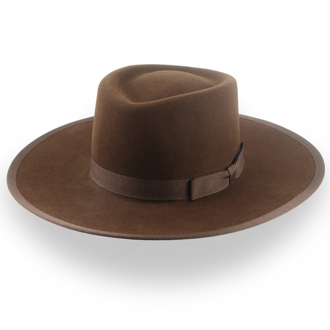 Vanguard | Brown Flat-Brim Telescope Cowboy Hat – Agnoulita Hats