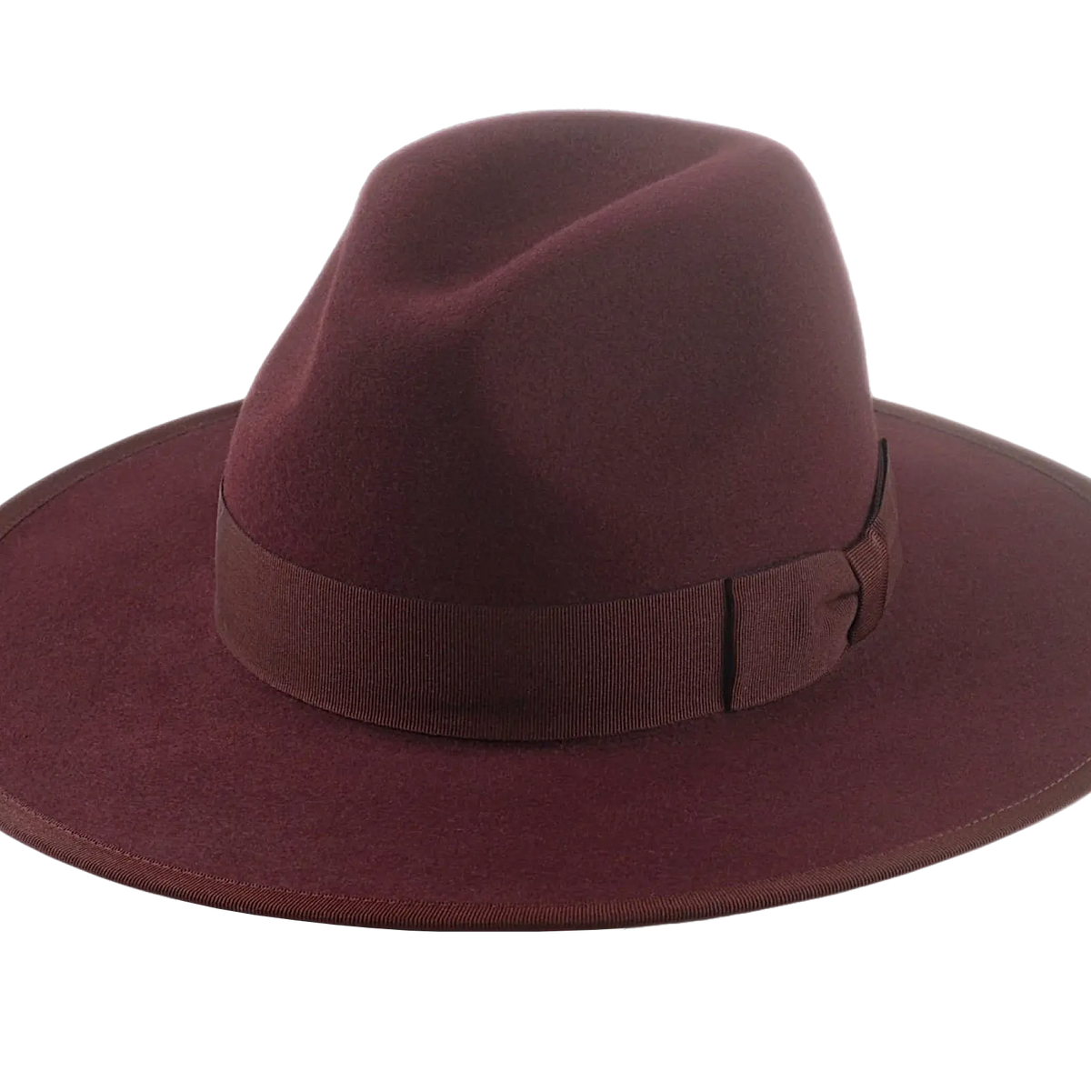 Burgundy Flat Brim Fedora | Agnoulita Hats