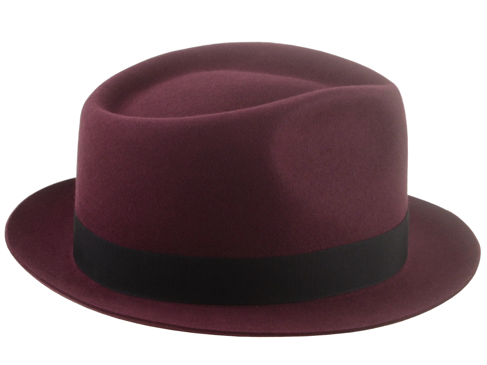 Burgundy Short Brim Trilby Hat - The Verve | Agnoulita Hats
