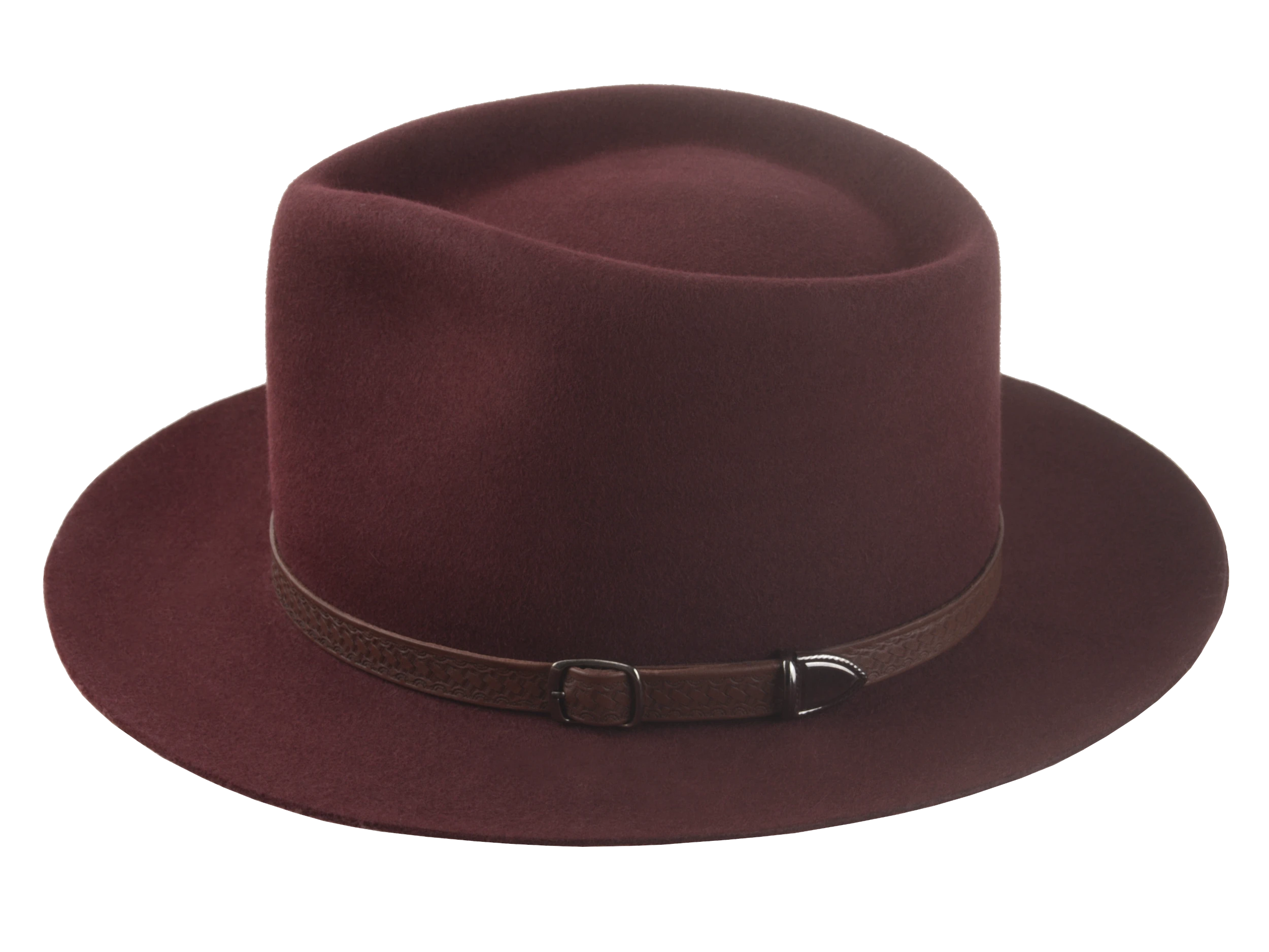 Burgundy Western Fedora - The Compass | Agnoulita Hats