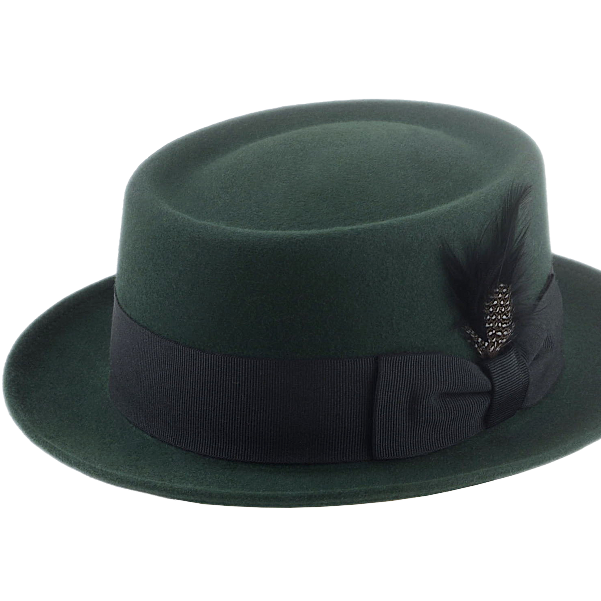 Stylish Dark Green Porkpie Hat - Soloist | Agnoulita Hats