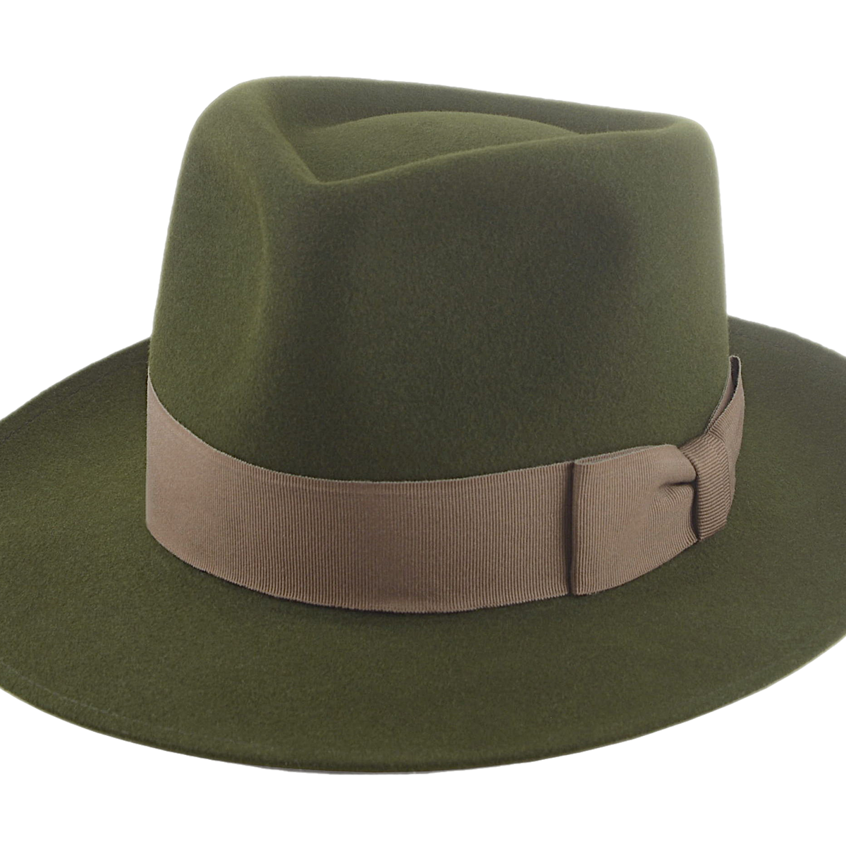 Dark Olive Teardop Fedora Hat - The 5217 | Agnoulita Hats