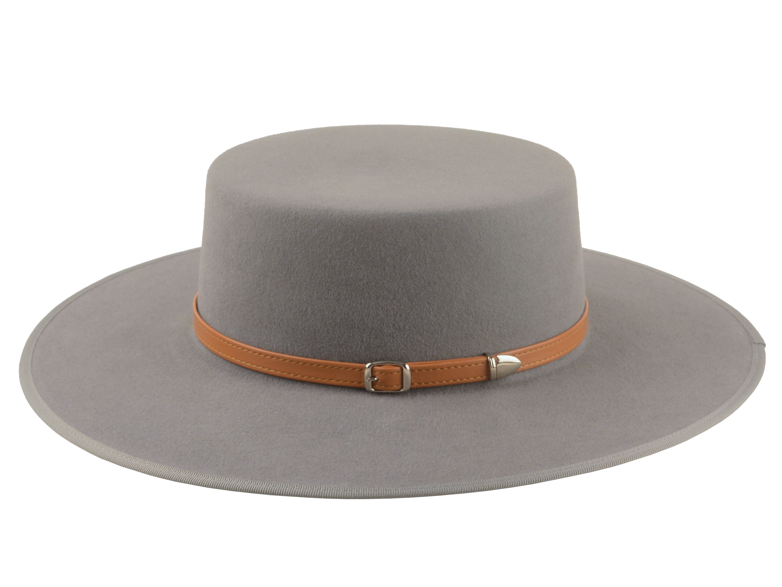 Grey Wide Brim Flat Top Cowboy Hat - The Tycoon | Agnoulita