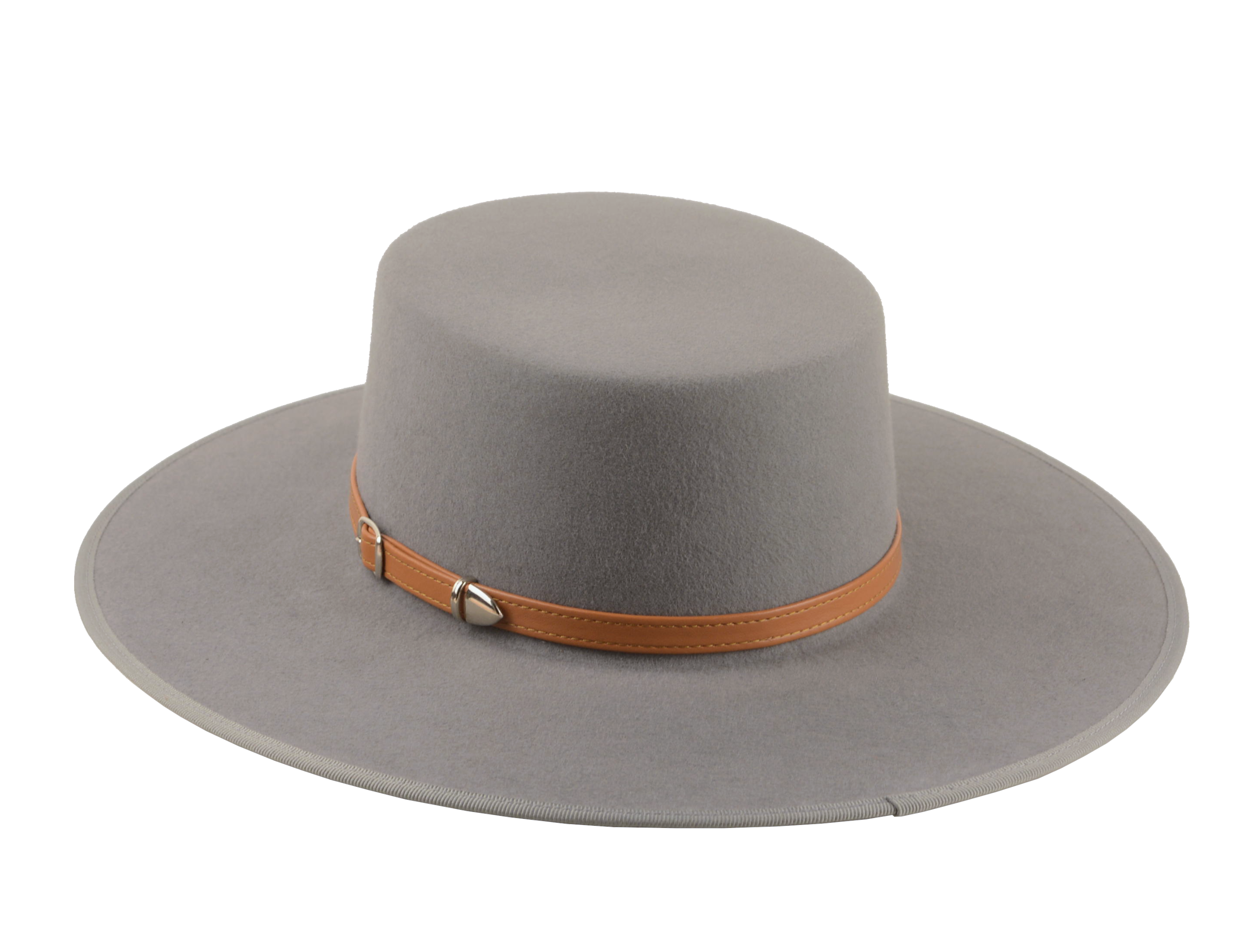Cowboy-Hut mit grauer breiter Krempe, flacher Spitze-Der Tycoon | Agnoulita