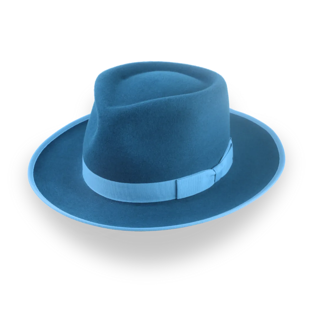 Stylish Teal Fedora Hat - The Equinox – Agnoulita Hats