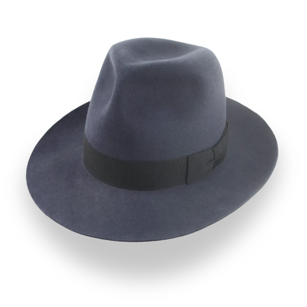 The Pulsar | Slate Grey Rabbit Fur Poet Fedora – Agnoulita Hats