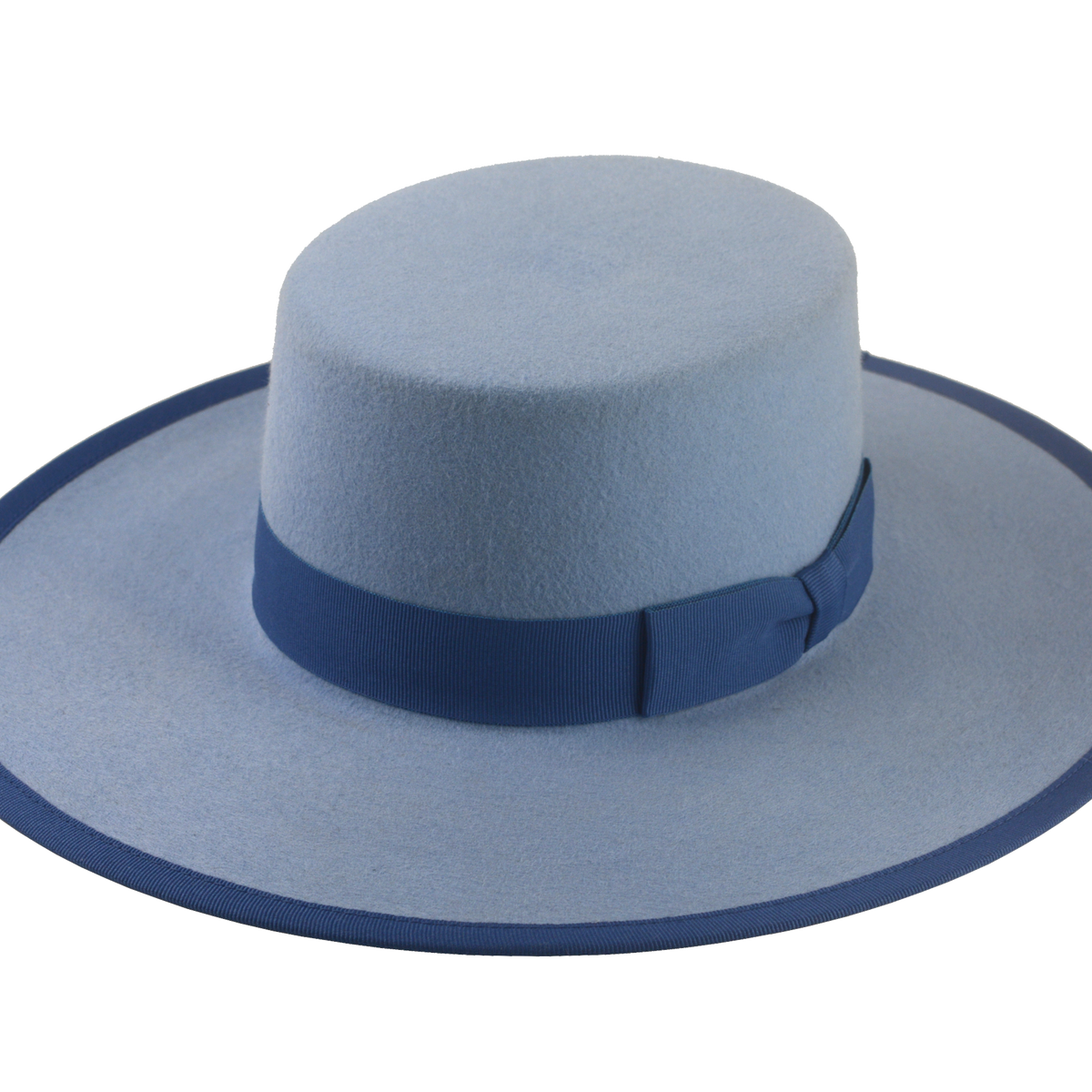 Custom Light Blue Flat Cowboy Hat - Gaucho | Agnoulita Hats