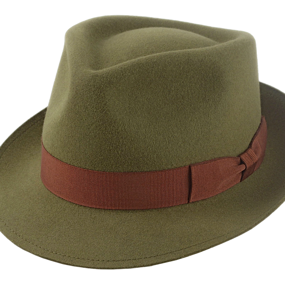 Olive Green Trilby Fedora - The Colombo | Agnoulita Hats
