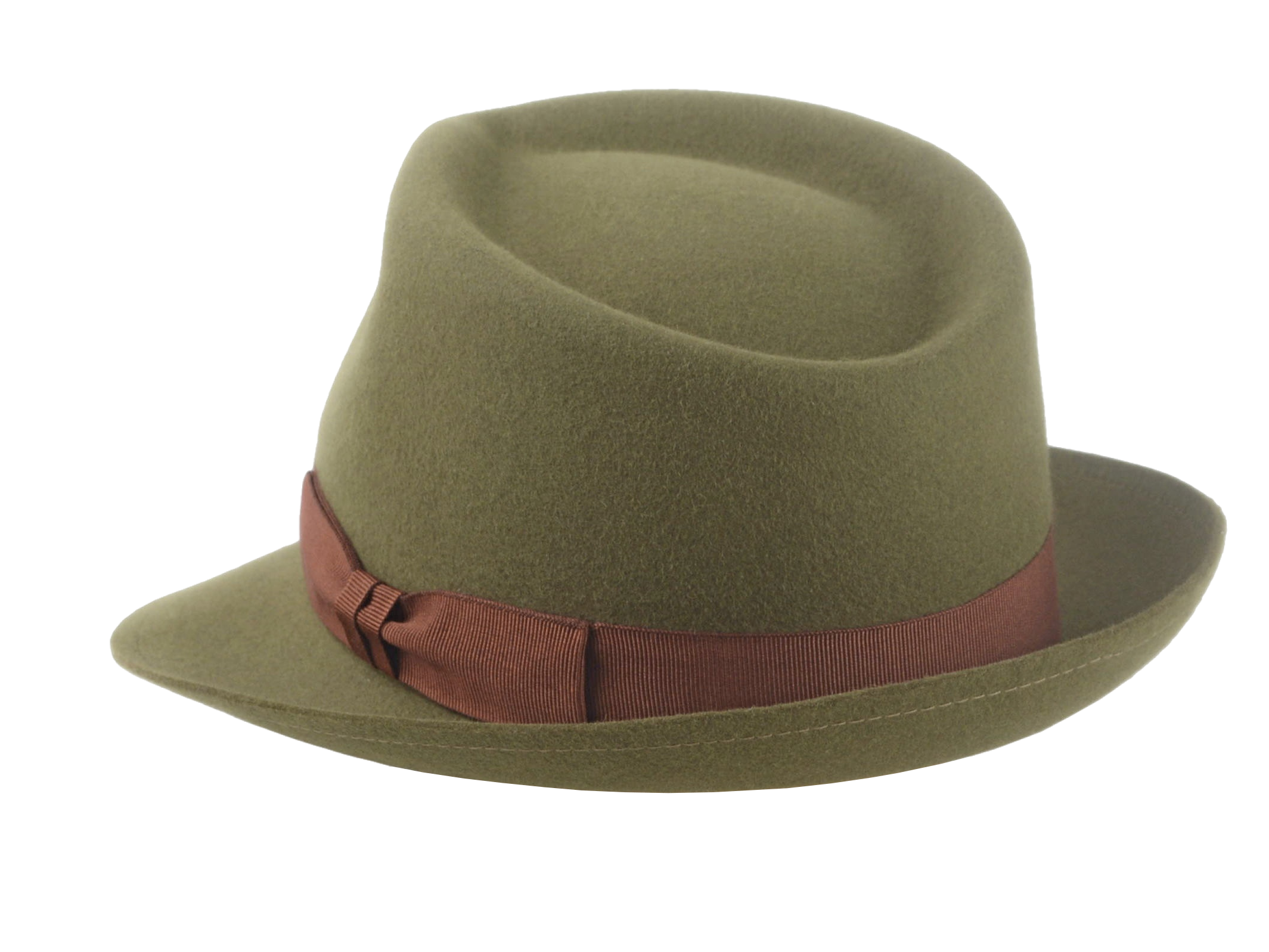 Olive Green Trilby Fedora - The Colombo | Agnoulita Hats