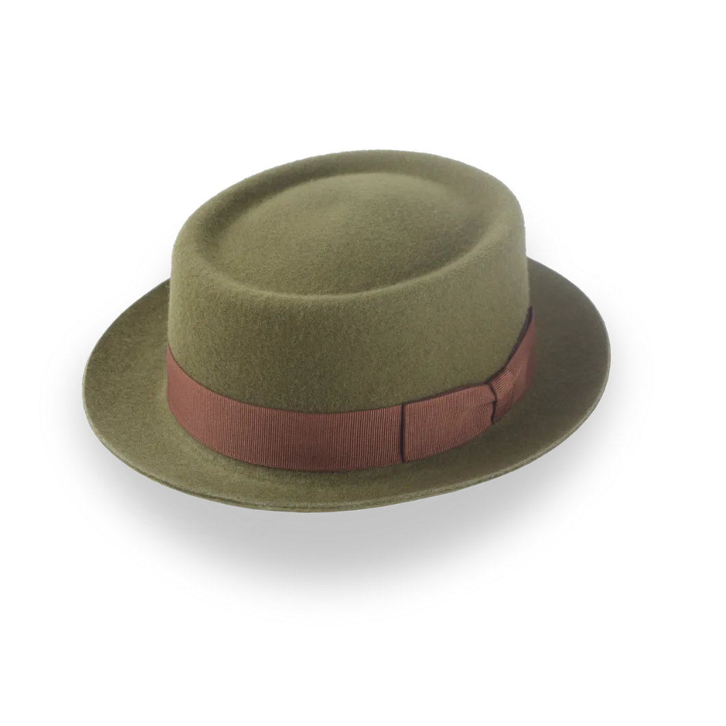 Olive Porkpie Hat with Telescope Crown - Topnote – Agnoulita Hats