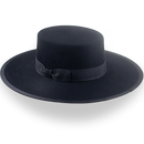 The Gaucho | Spanish Flat Cowboy Hat in Black Fur Felt – Agnoulita Hats