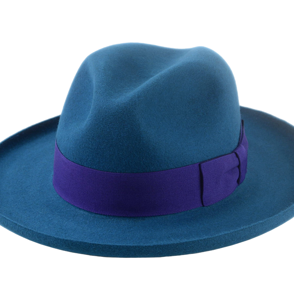 Custom Blue Fur Felt Fedora - The Magellan | Agnoulita Hats